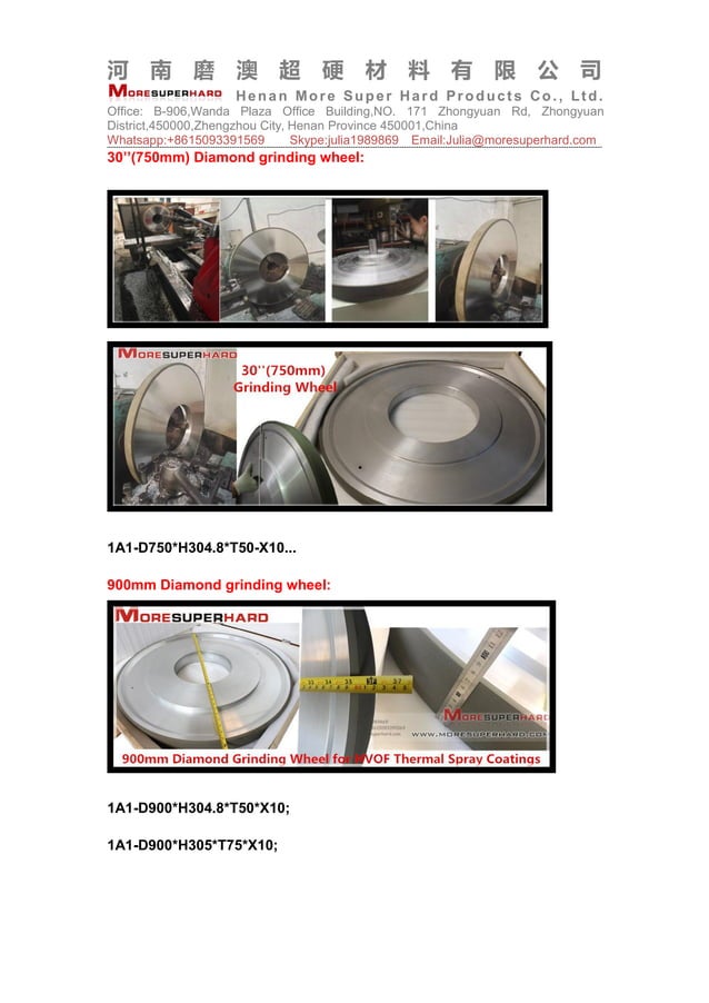 Diamond grinding wheel for cylindrical grinding of thermal spraying ...