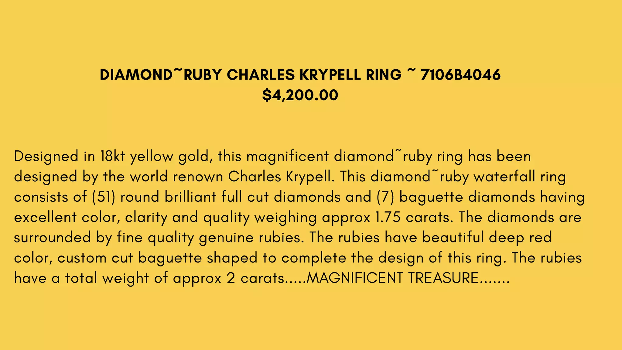 DIAMOND~RUBY CHARLES KRYPELL RING ~ 7106B4046 - HPS Jewelers | PPTX