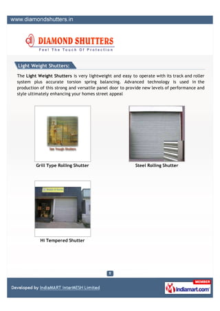 Diamond Shutters, Chennai, Shutters and Gates | PDF