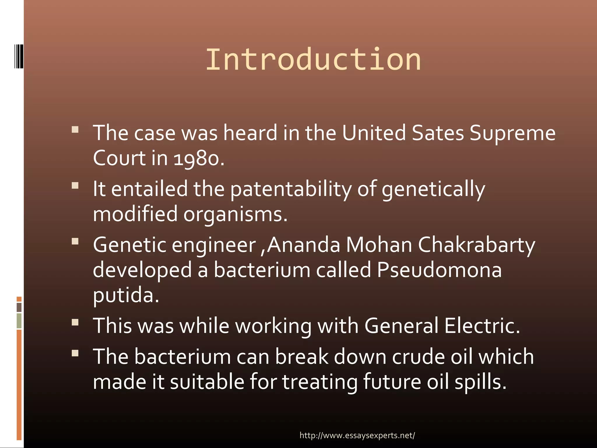 Diamond v. chakrabarty patent infringement | PPT