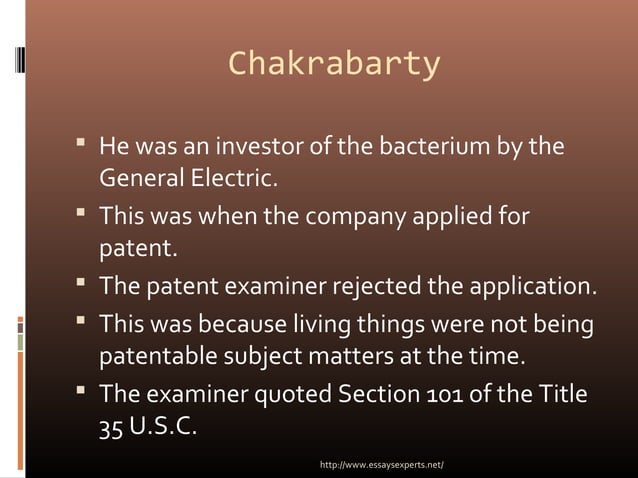 Diamond v. chakrabarty patent infringement | PPT