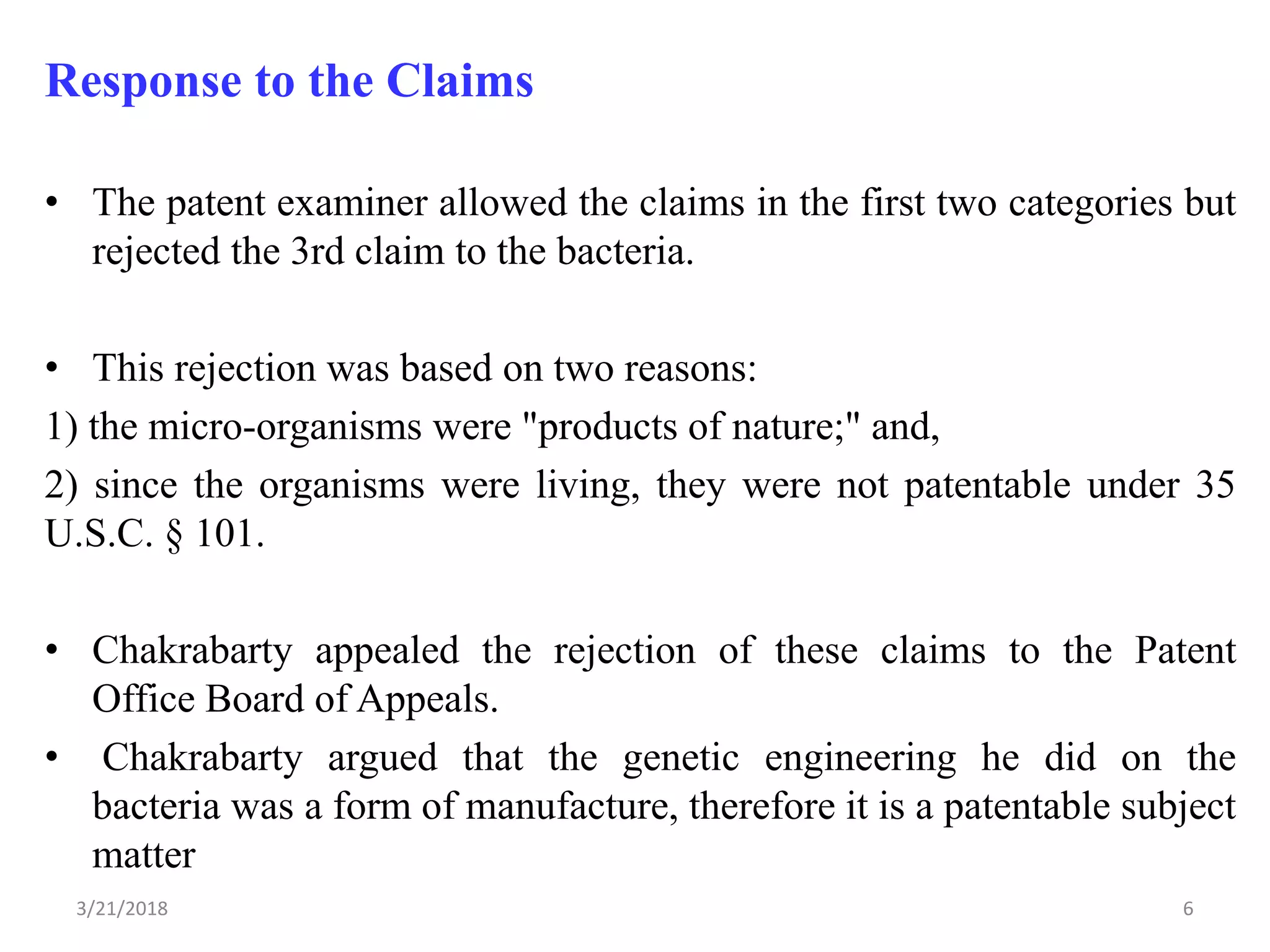 Diamond vs chakrabarty case | PPTX