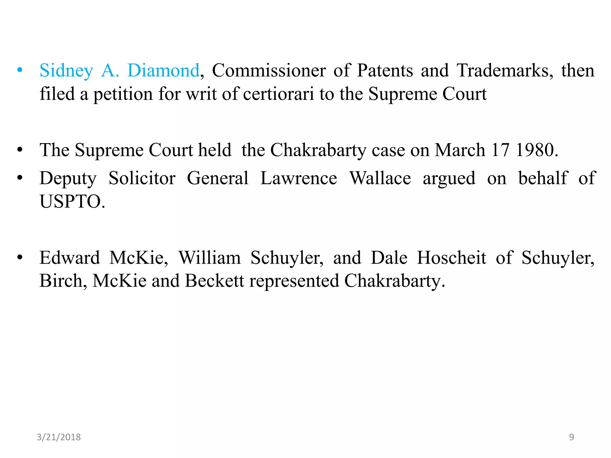 Diamond vs chakrabarty case | PPTX