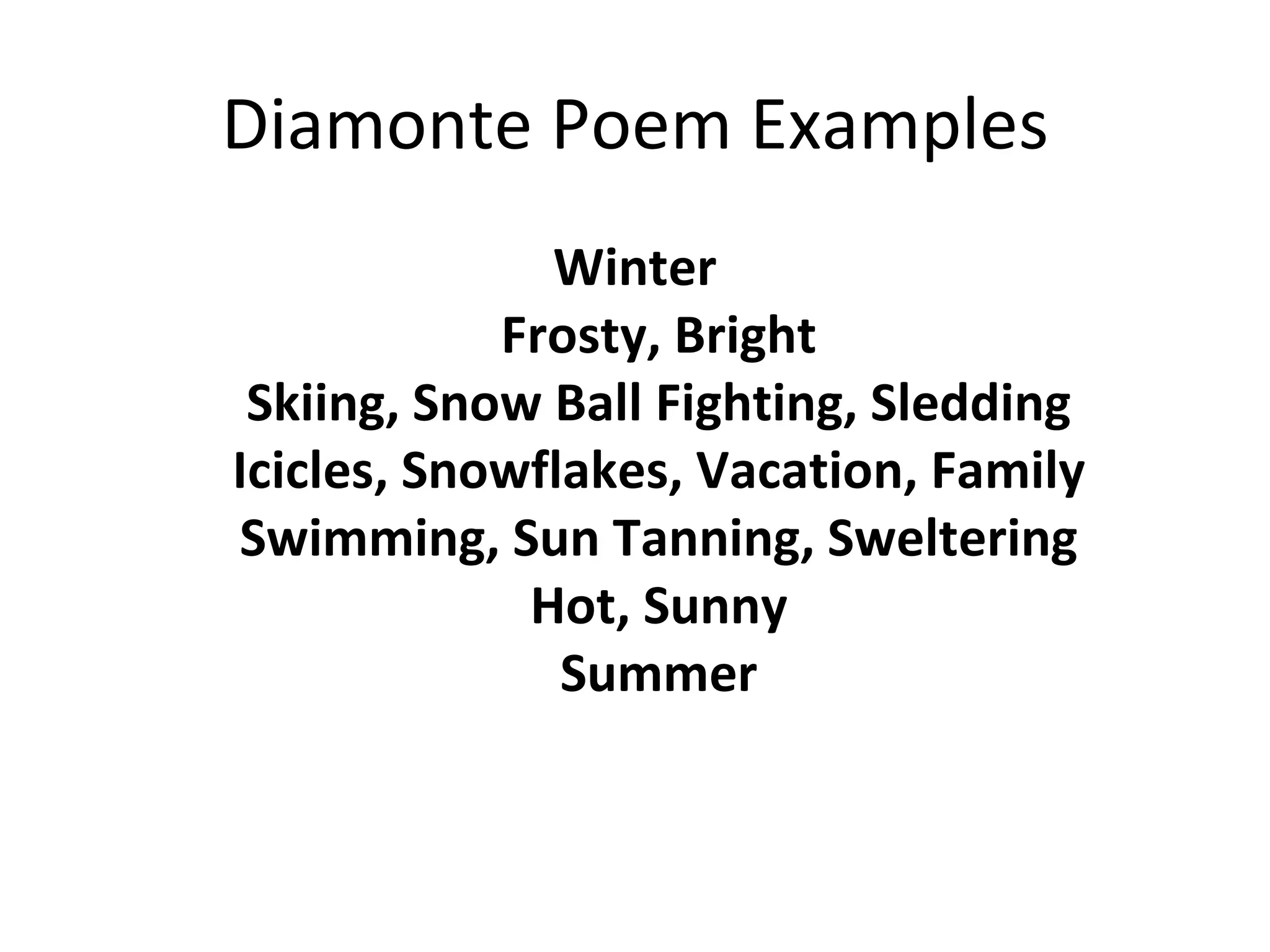 Diamonte Poems | PPT