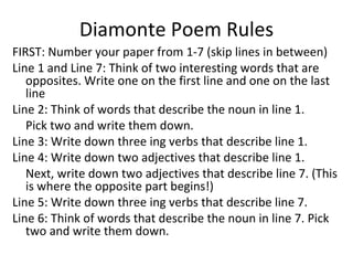 Diamonte Poems | PPT