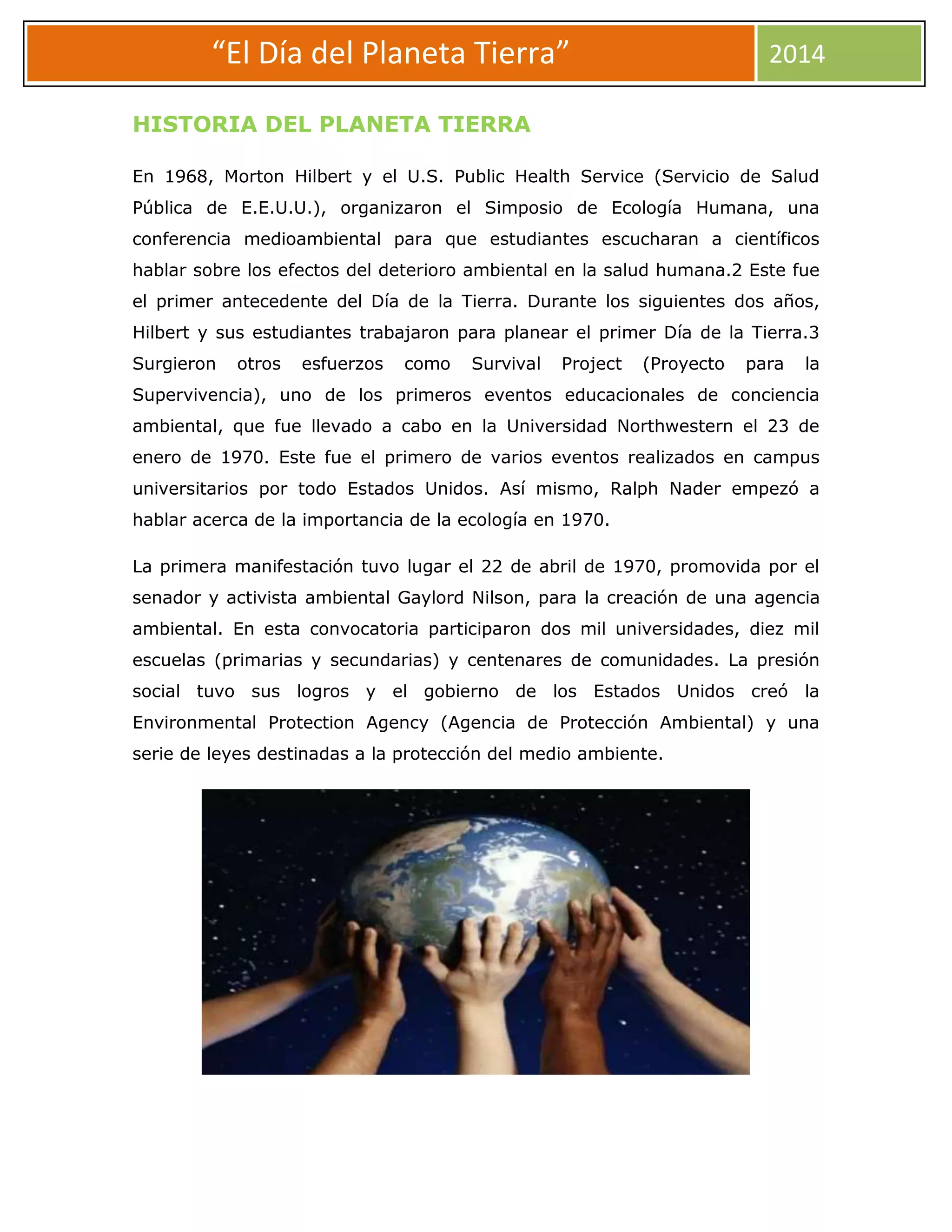 Dia del Planeta Tierra | DOCX