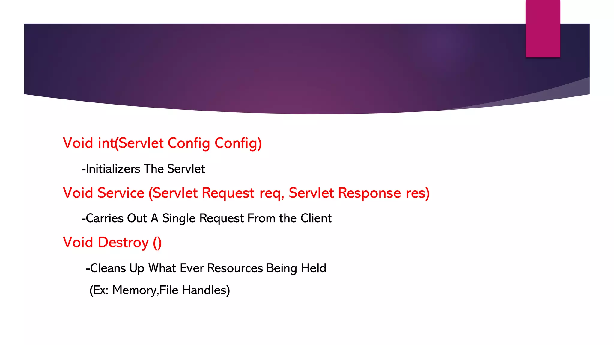 Servlet Life Cycle & Generic Servlet | PPT
