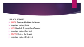 Servlet Life Cycle & Generic Servlet | PPT