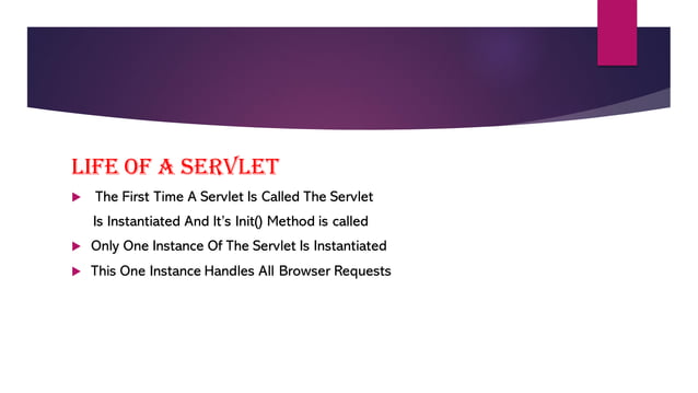 Servlet Life Cycle & Generic Servlet | PPT