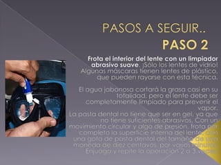 DESEMPAÑAR MASCARA DE BUCEO | PPTX