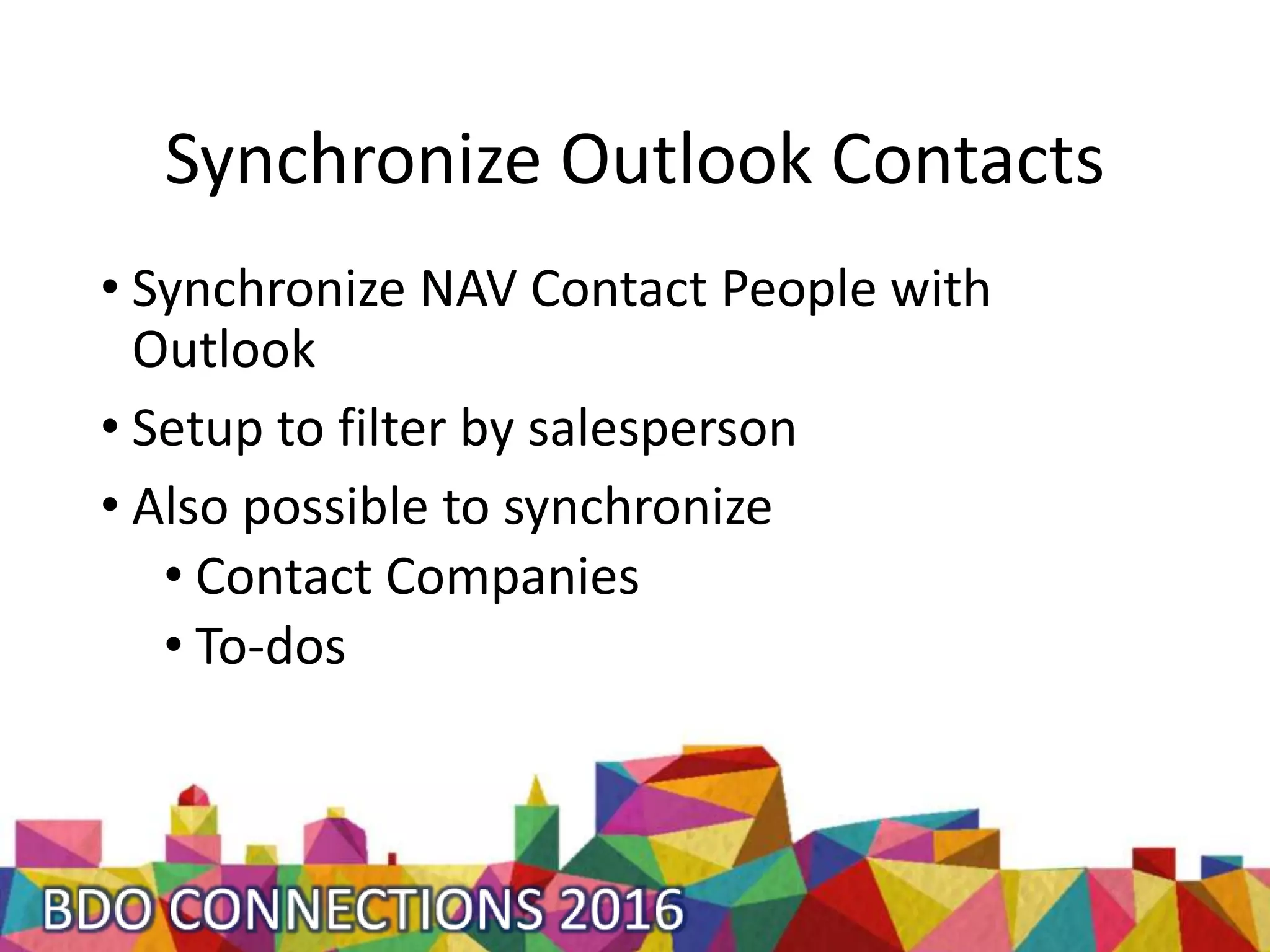 Extending Dynamics NAV 2016 with Power BI and Microsoft Office | Diana Bird | PPT