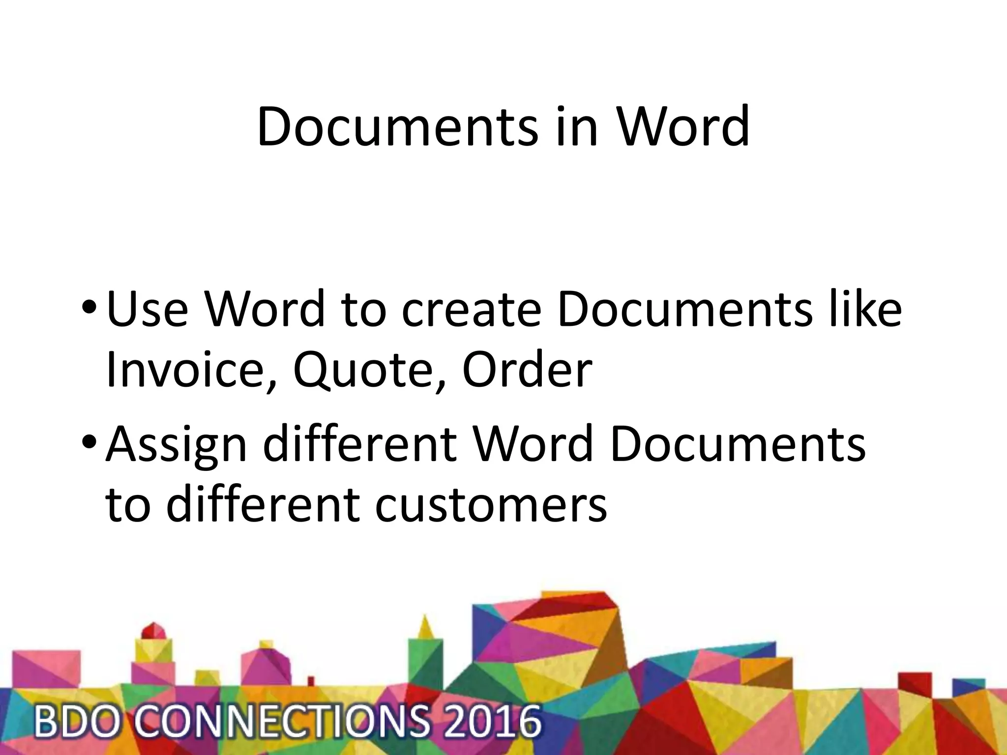 Extending Dynamics NAV 2016 with Power BI and Microsoft Office | Diana Bird | PPT