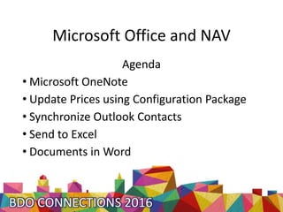 Extending Dynamics NAV 2016 with Power BI and Microsoft Office | Diana Bird | PPT