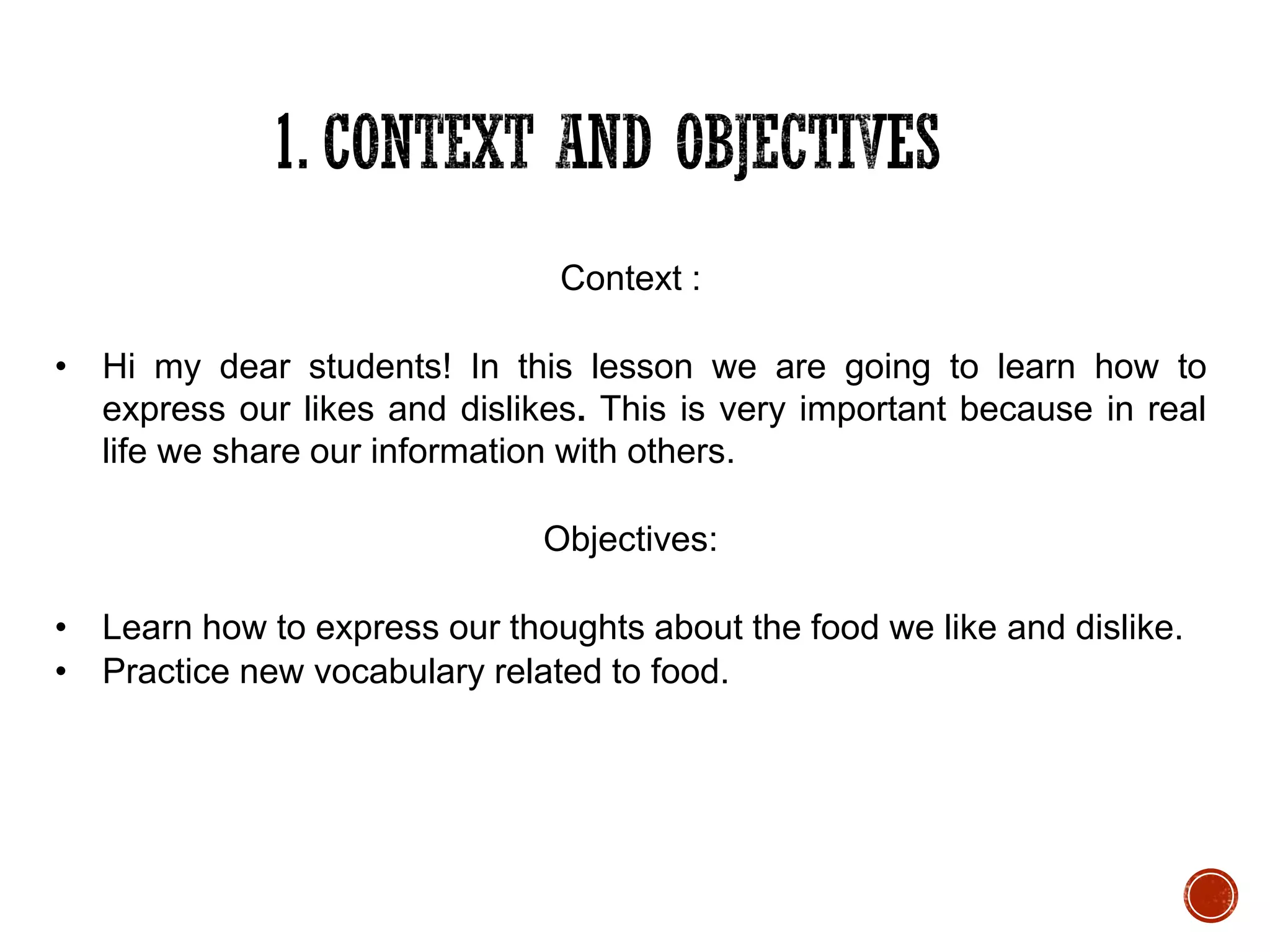 Present simple, likes and dislikes, food vocabulary. | PDF