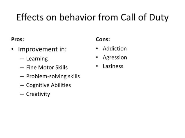 Diana jackson effects of cod on behavior | PPTX