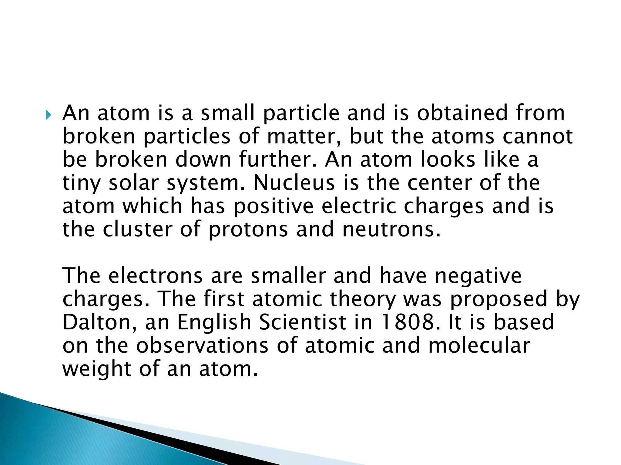 structure and properties of the atom | PPTX