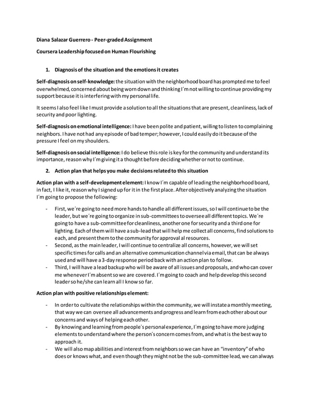 Diana salazar coursera human flourishing - peer-graded assignment | PDF
