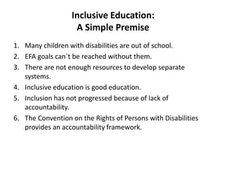 Inclusive Education and Systemic Reform | PPTX
