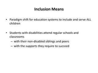 Inclusive Education and Systemic Reform | PPT