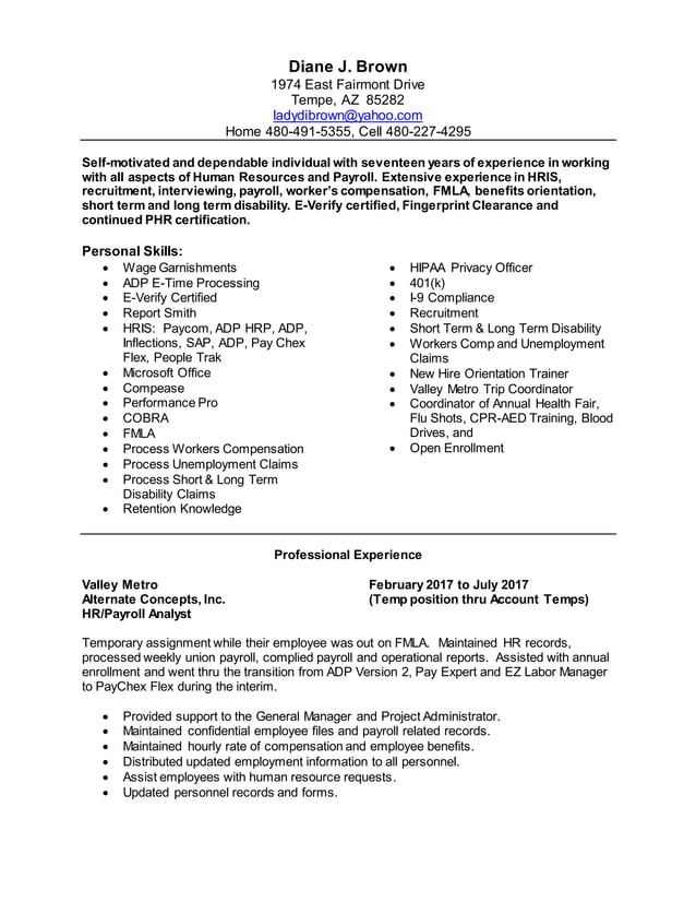 Diane brown's resume | PDF