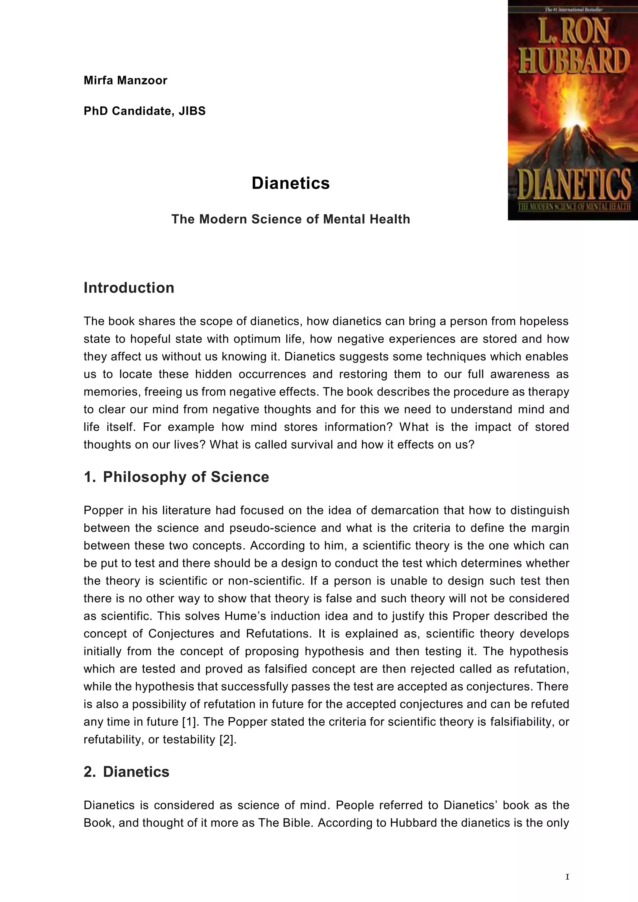 Summary of Book "Dianetics" | PDF | Mental Health | Diseases and Conditions