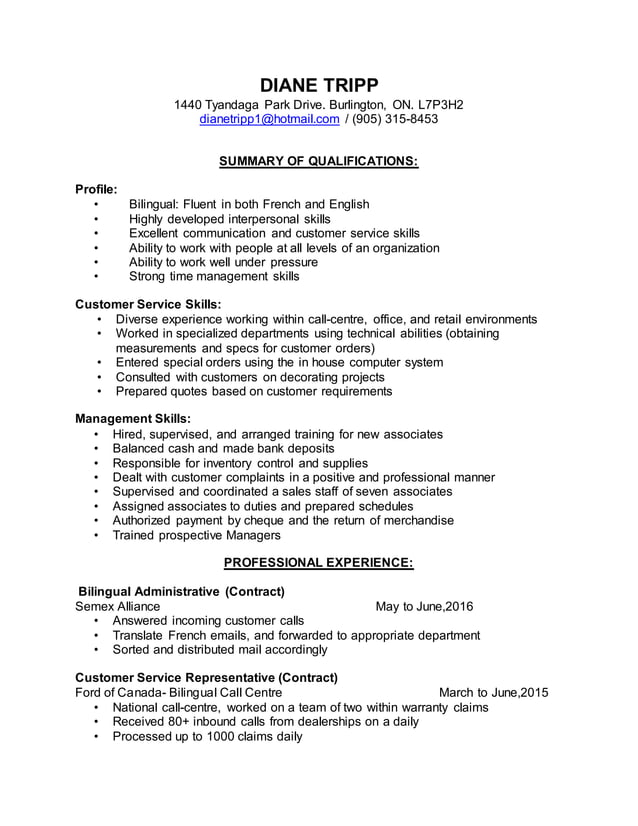 Diane tripp resume | DOCX