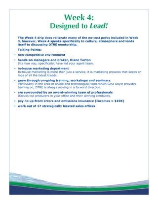 Diane Turton Realtors Agent Recruiting Drip Email Campaign | PDF
