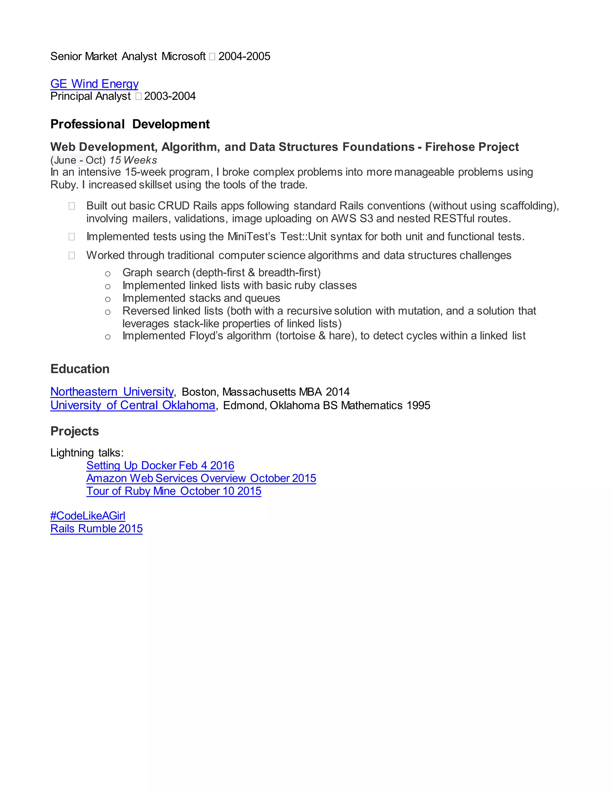 Diane Van Etten_resume_2016 | DOCX | Programming Languages | Computing