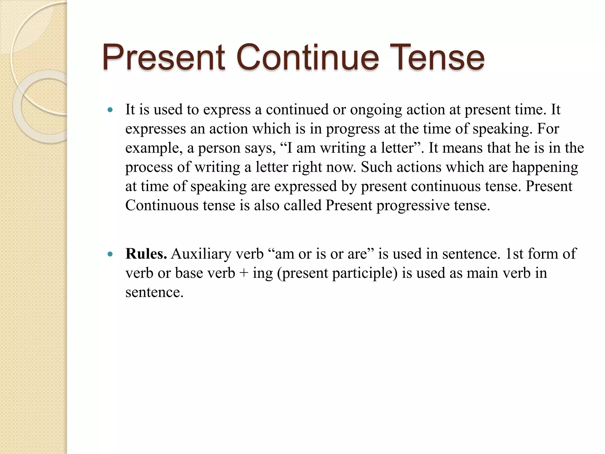 Present Continous Tense | PPT