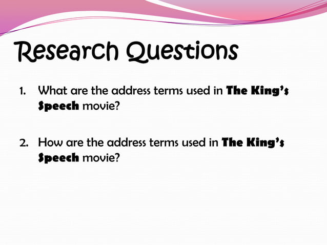 Addressing Terms in The King’s Speech Movie | PPTX