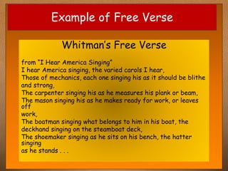 Analyzing Free Verse | PPTX