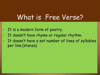 Analyzing Free Verse | PPT