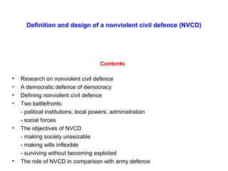 NCD. — 08. Definition and design of a nonviolent civil defence | PPT