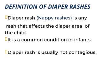 diaper rashes causes and treatment and prevention | PPTX