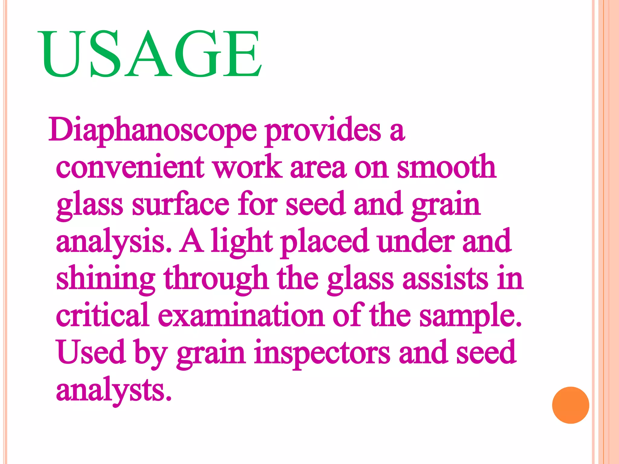Diaphnoscope for seed testing | PPTX