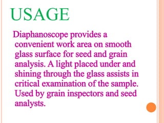 Diaphnoscope for seed testing | PPT