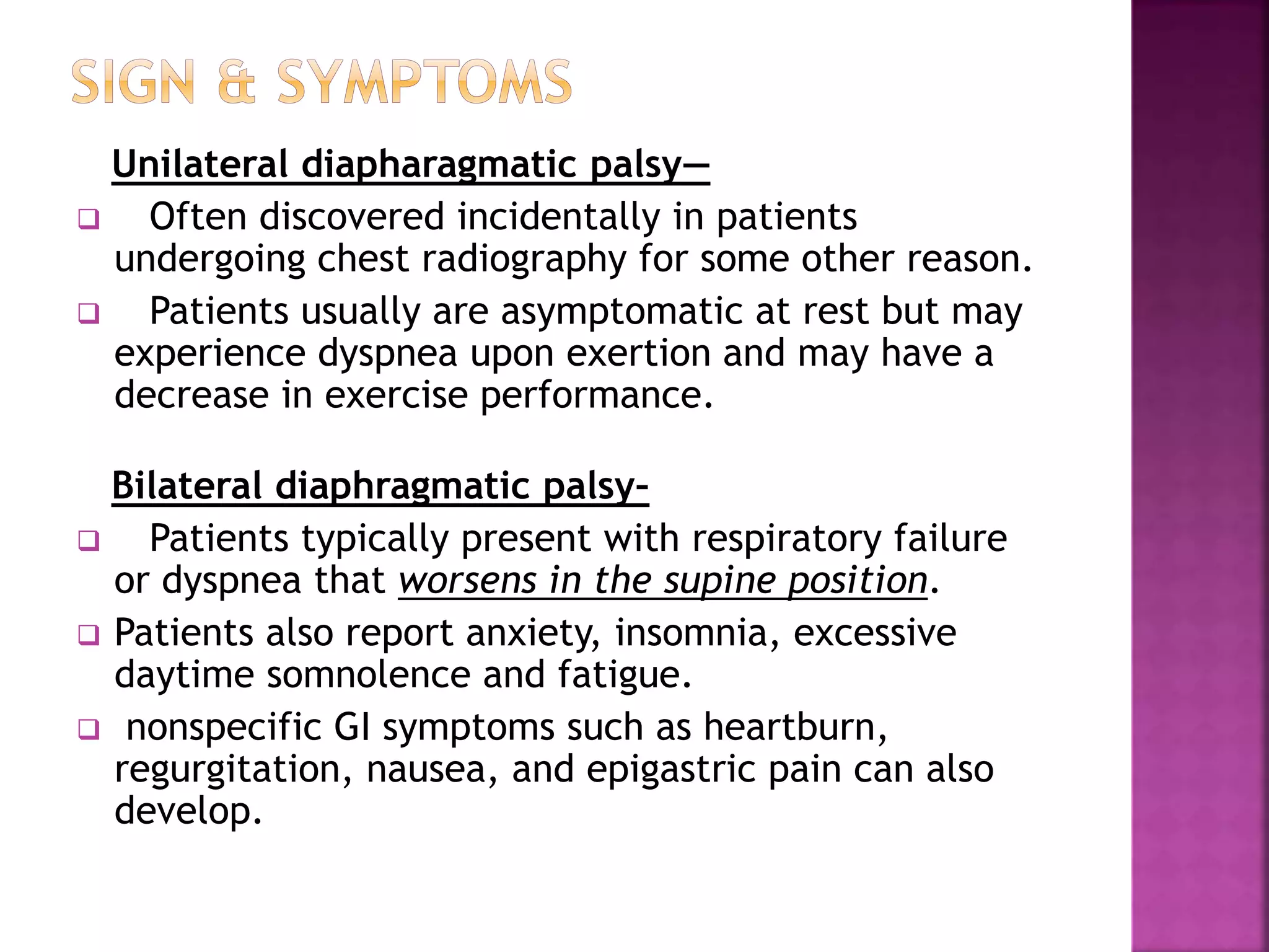 Diaphragmatic Disorders | PPTX