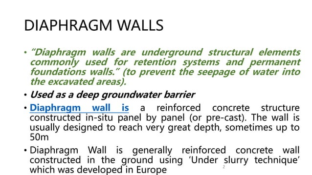 diaphragm and basement construction.pptx | Geology | Science