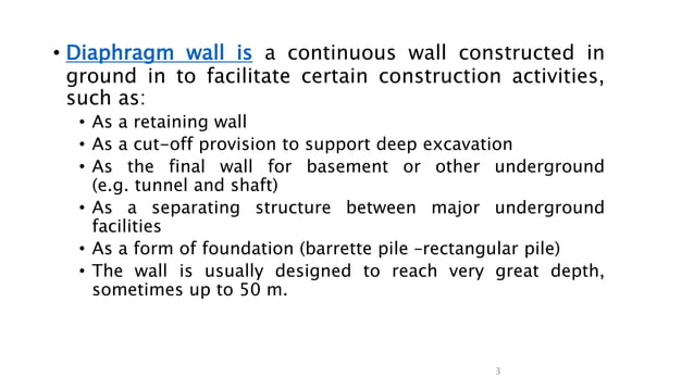 diaphragm and basement construction.pptx | Geology | Science