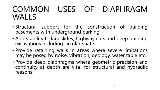 diaphragm and basement construction.pptx | Geology | Science