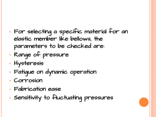 Diaphragm and bellows pressure gauge | PPTX