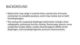 Diaphragm disorder Dr Kantam Chakraborthy disorders.pptx