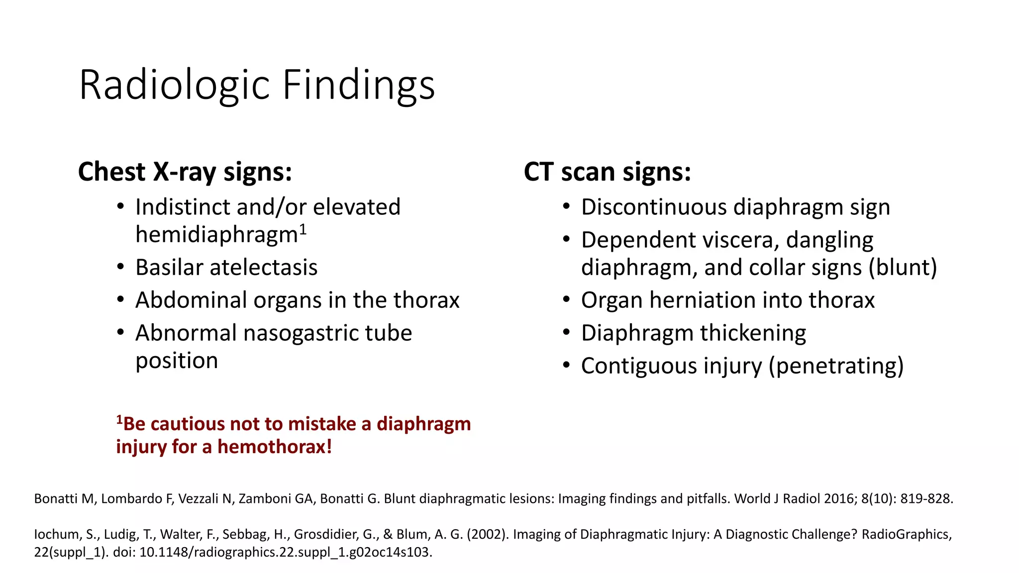 EMGuideWire's Radiology Reading Room: Diaphragm Injury Cases | PPTX ...