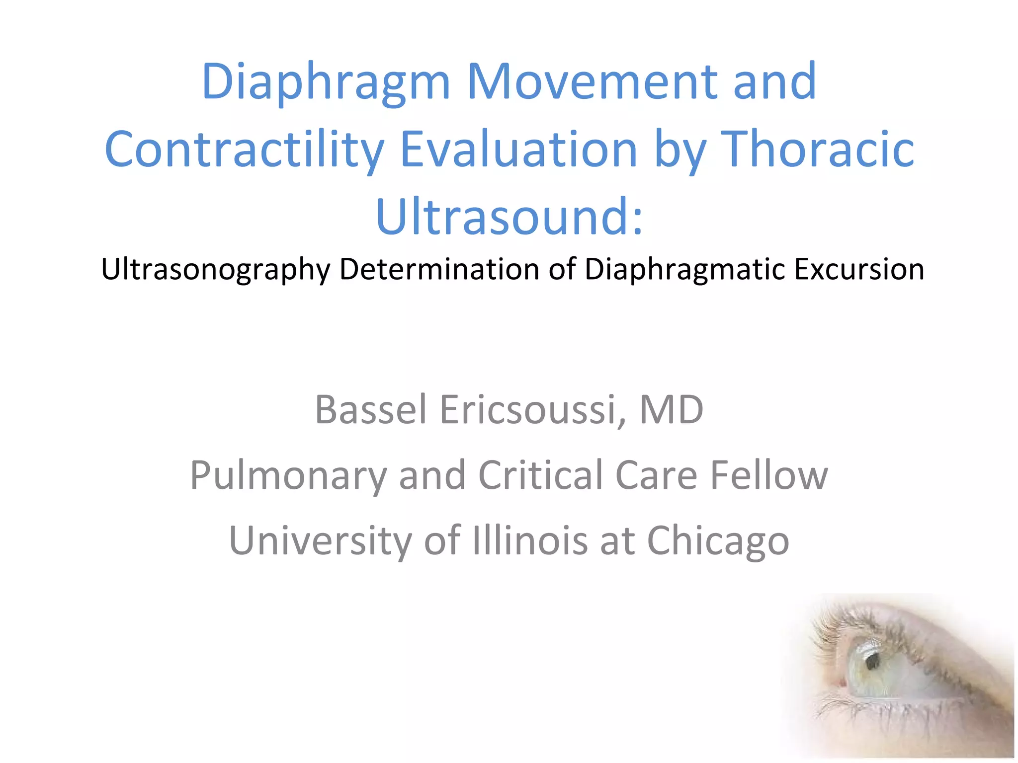 Diaphragm Movement And Contractility Evaluation By Thoracic Ultrasound ...