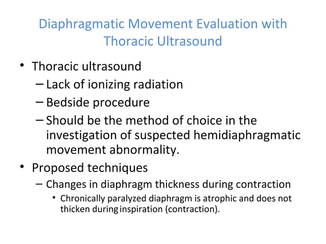 Diaphragm Movement And Contractility Evaluation By Thoracic Ultrasound