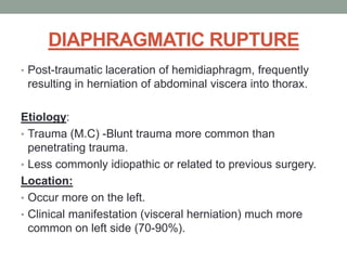 Imaging of Diaphragmatic rupture | PPTX