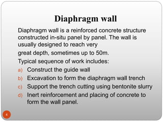 Diaphragm wall construction | PPTX