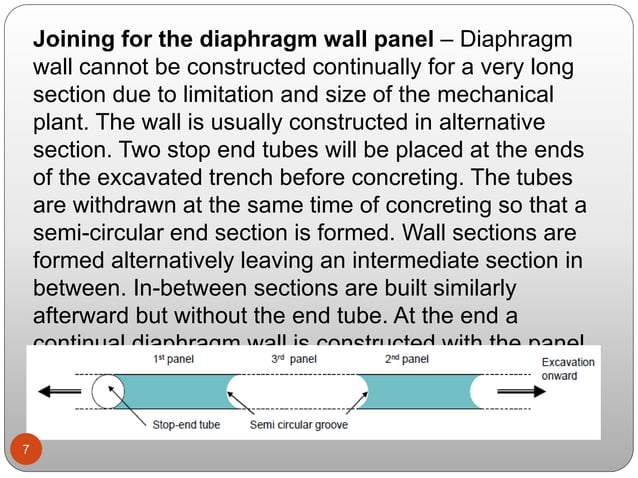 Diaphragm wall construction | PPTX