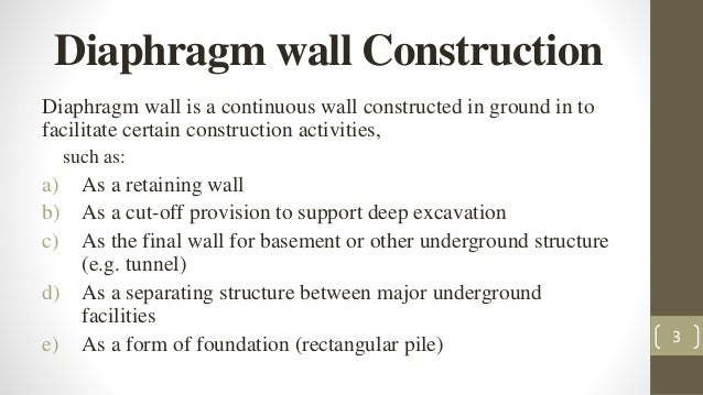 Diaphragm wall construction