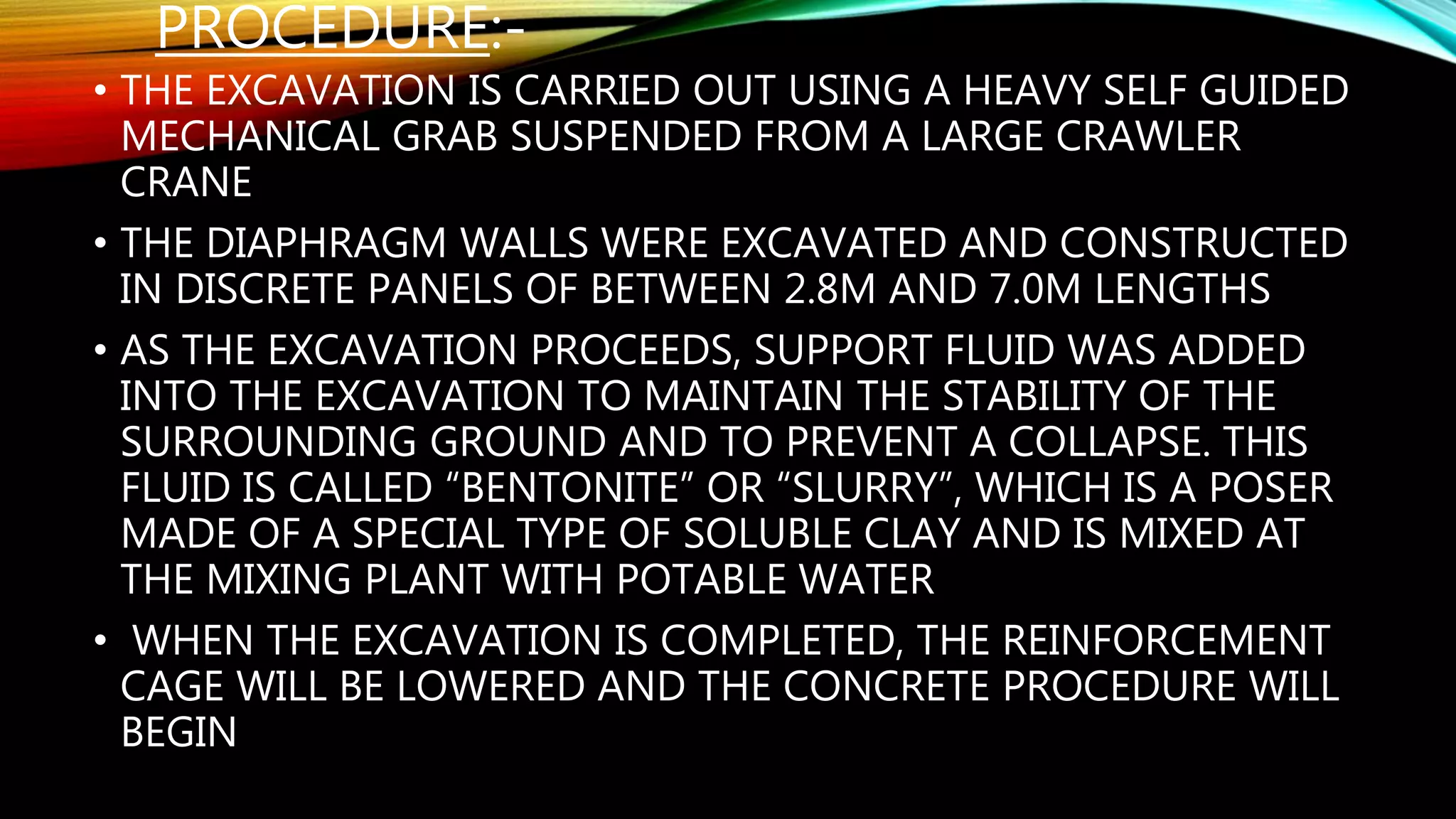 Diaphragm wall construction | PPTX